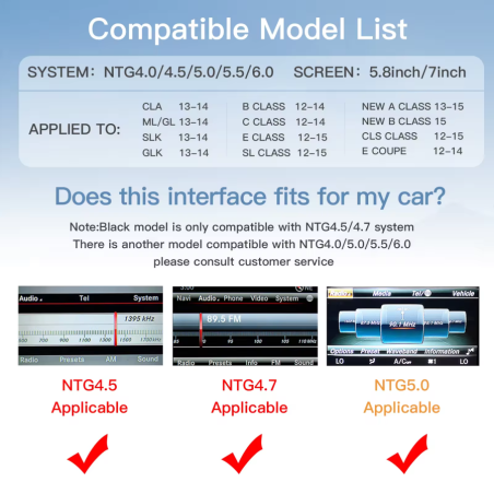 NTG5.0-NTG5.1 Mercedes Benz Decodificador Carplay Android Auto wireles